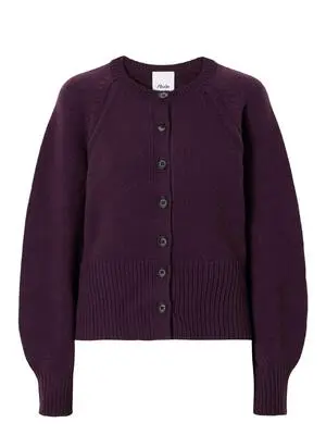 ALLUDE Cashmere Button-down Cardigan - Plum