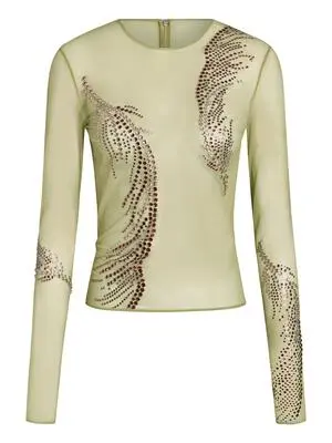 16Arlington Darwin Top With Crystal Appliqu - Green