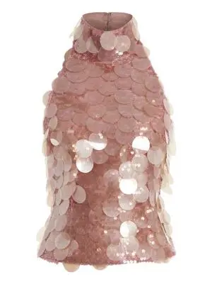 16Arlington Ula Sequin Halter Neck Top - Pink
