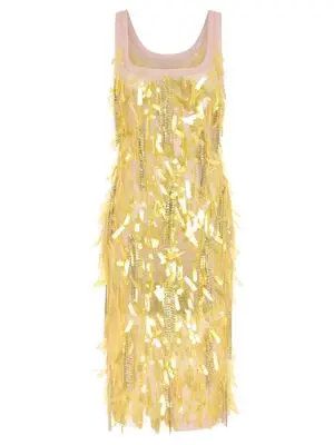 16Arlington Shani Midi Dress In Sequin - Yellow