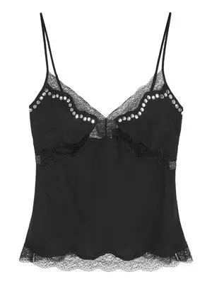 16Arlington Clio Scalloped Lace Top - Black