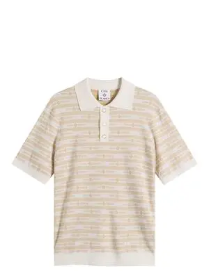 Casablanca Wordmar Merino Wool Polo - Beige