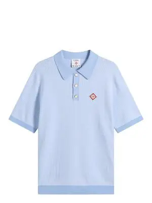 Casablanca Pinstripe Polo Shirt - Blue