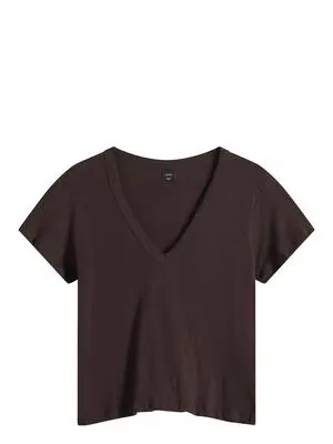 LESET Laura V-neck T-shirt - Chocolate