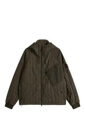 Stone Island Ultralight Nylon Quilted-tc Hooded Jacket - Charcoal