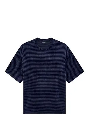 Giorgio Armani T-shirt Regular Fit In Striped Jacquard Chenille Jersey - Grey