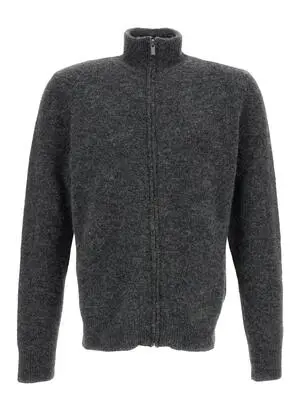 Barena Venezia Nembo Wool-blend High Neck Zip-up Sweater - Grey