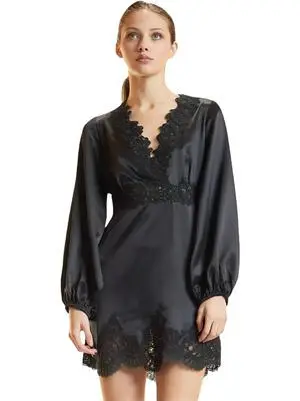 Cynthia Rowley Cynthia Rowley Sequin V-Neck Mini Dress Black