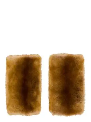 Saint Laurent Shearling Hand Muffs - Gold Fox
