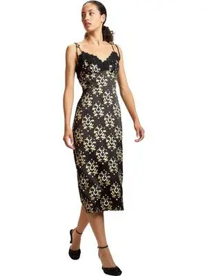 CYNTHIA ROWLEY Cynthia Rowley Silk Slip Dress With Lace Trim