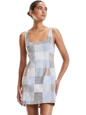 Cynthia Rowley Millie Seersucker Madras Mini Dress - Multi