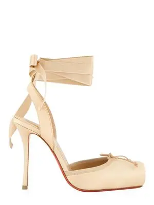 CHRISTIAN LOUBOUTIN Blush Cassia Lace-up Satin Pumps - Pink