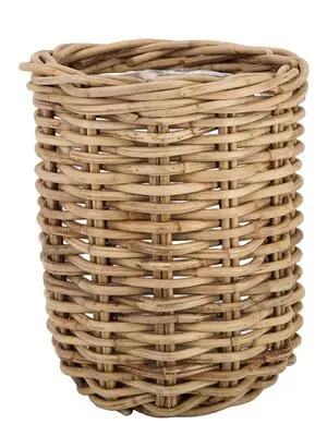 GOMMAIRE Natural Rattan Woven Basket Planter - Brown