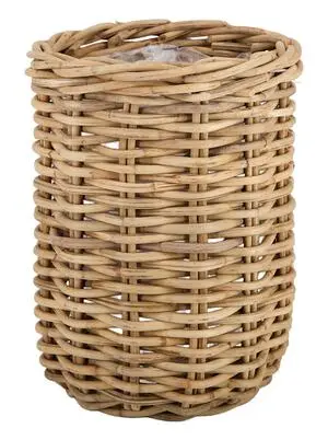 GOMMAIRE Natural Rattan Woven Basket Planter - Brown