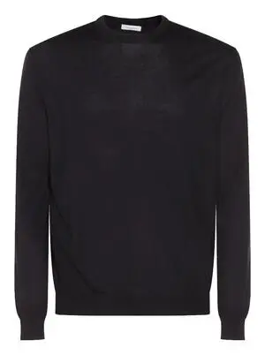 Malo MALO Dark Blue Cashmere Crew Neck Long Sleeve Sweater Blue
