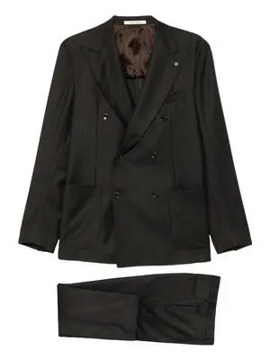 Tagliatore Suits Double Breasted Suits - Black