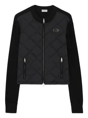 Burberry Quilted Ripstop Nylon And Wool Bomber Jacket - Black