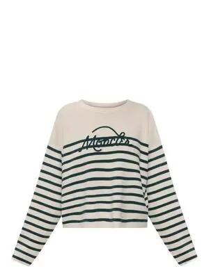 Moncler MONCLER Wool Crew Neck Long Sleeve Striped Knitwear Cream