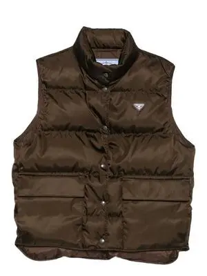Prada Quilted Puffer Vest - Brown
