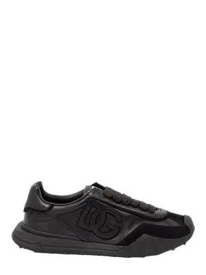 Dolce & Gabbana Suede Panel Low-top Sneakers - Black