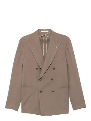 Tagliatore Double-breasted Peak Lapel Blazer - Gray