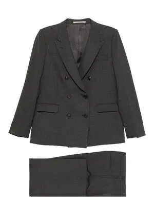 Tagliatore Double-breasted Peak Lapel Jumpsuit - Gray