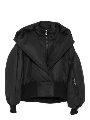Attico Padded Jacket With High Collar - Black