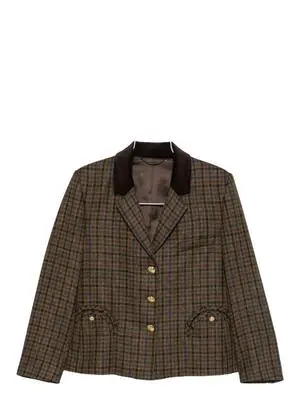 BLAZÉ MILANO Checked Jacket - Brown