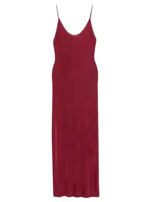 Saint Laurent Burgundy Jersey Evening Dress With Chain-link Shoulder Straps - Red