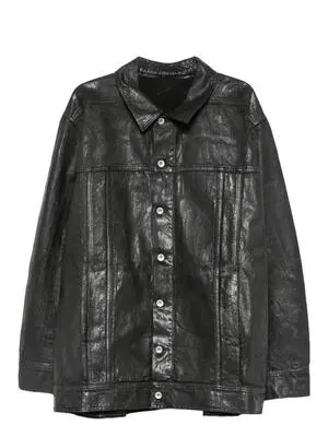 Rick Owens Coated Cotton Blend Denim Jacket - Black
