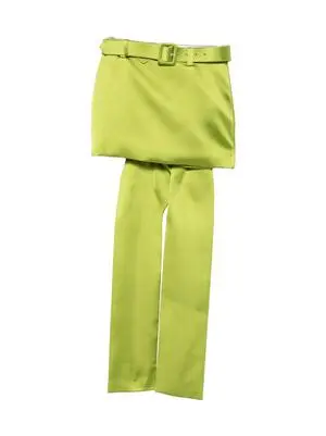 SELF-PORTRAIT A-line Skirt With Belted Waist And Bow Detail - Green