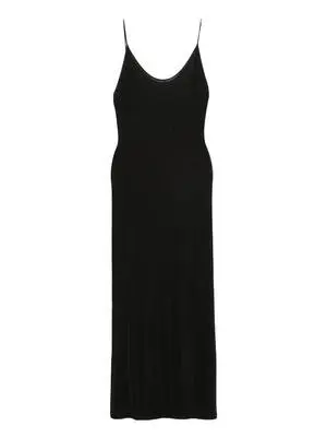 Saint Laurent Viscose-blend Evening Dress With Chain Detail - Black