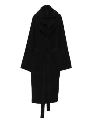 Rick Owens Oversized Belted Virgin Wool Coat - Black