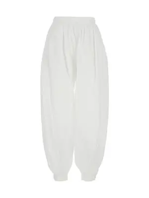 ROTATE BY BIRGER CHRISTENSEN Cotton Crop Pants With Elastic Waist And Balloon Design - Multicolor
