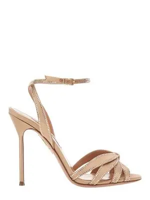 AQUAZZURA Soulmate Suede Sandals With Crystal Embellishment - Multicolor