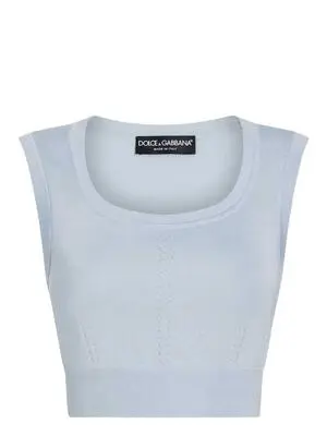 Dolce & Gabbana Cropped Sleeveless Top - Blue
