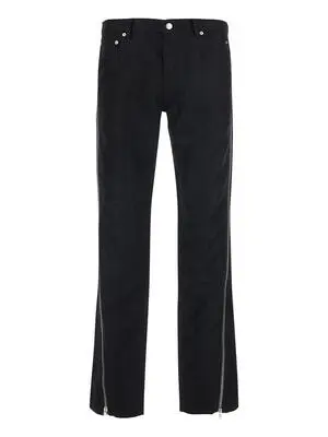 Rick Owens Vega' Black Pants With Openable Side Zippers In Wool Blend For - Multicolor