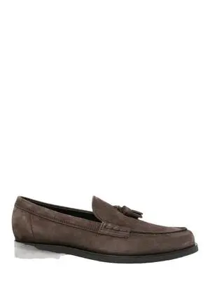 TOD'S Suede Tassel Detail Loafers - Brown