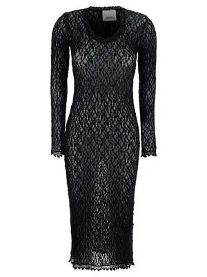 Isabel Marant Étoile Belsane" Lace Trimmed Long Dress - Multicolor