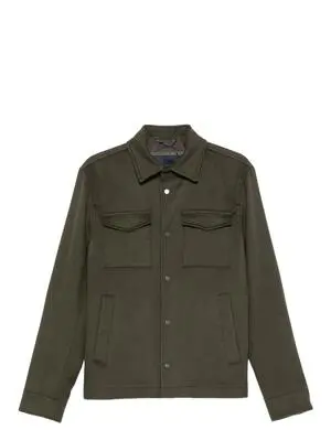 Herno Virgin Wool And Cashmere Blend Shirt Jacket - Green