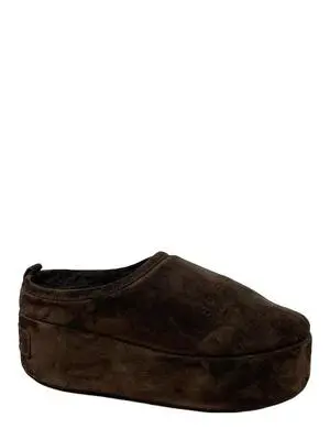 Balenciaga Suede Platform Clogs - Brown