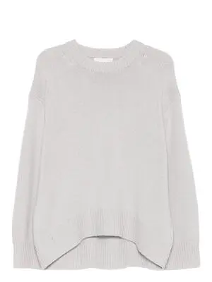 LISA YANG Grey Cashmere Crew Neck Long Sleeve Jumper - Gray