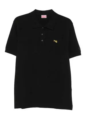 Kenzo Tiger-patch Polo Shirt - Black