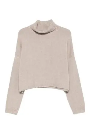 LISA YANG Cashmere Roll Neck Jumper - Cream