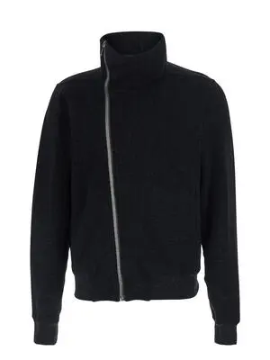 Rick Owens Bauhaus Jogger' Sweatshirt With High Collar And Asymmetrical Zip Closure In Cotton For - Multicolor
