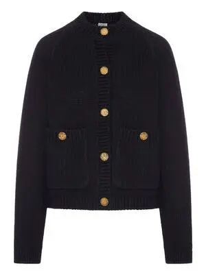 TOTEME Cotton Knitwear Cardigan - Black
