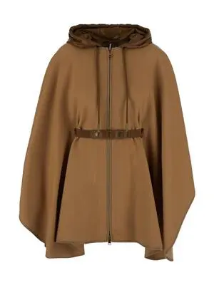Moncler Hooded Cape - Cream