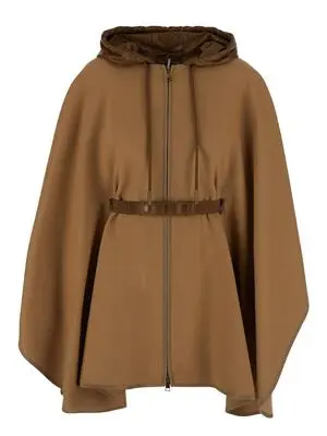 Moncler Hooded Cape - Cream