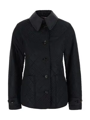 Burberry Quilted Jacket With Leather Collar - Multicolor