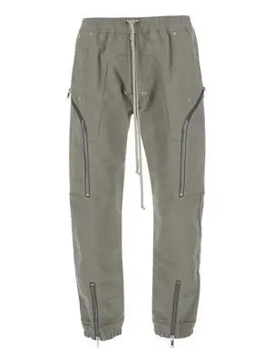 Rick Owens Heizer' Grey Pants With Side Zip Cargo Pockets In Cotton For - Gray